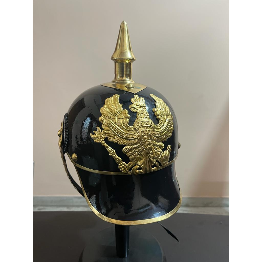 Wwi German Pickelhaube Helmet Leather Prussian Officer Replica With