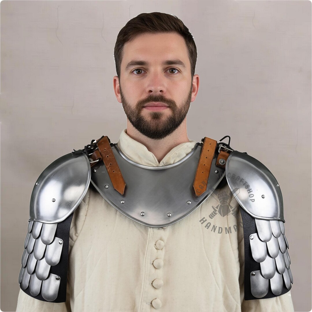 Steel Knight Pauldrons With Scale Armor: Renfaire Costume, Reenactment ...
