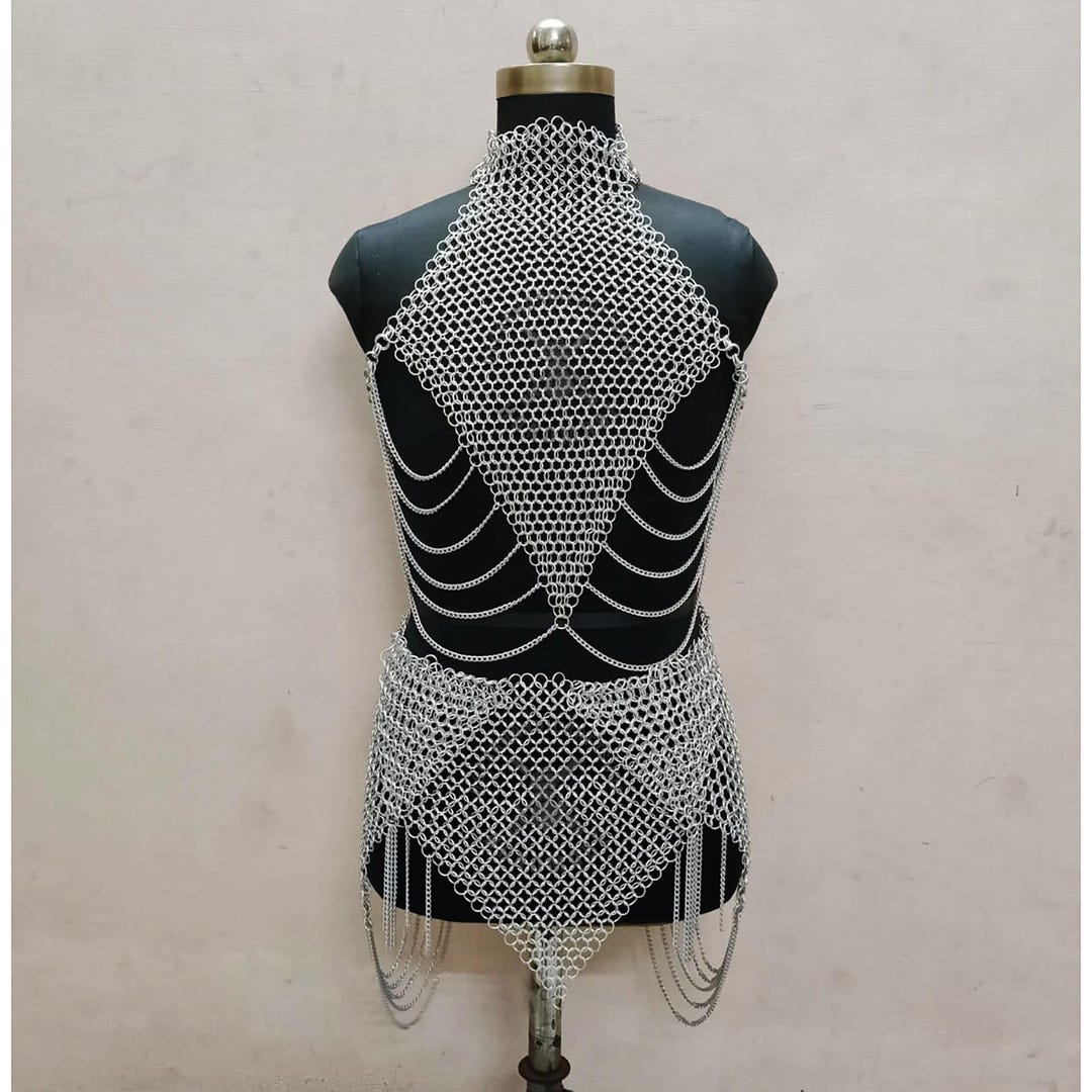 Anodized Aluminum Chainmail Top and Skirt Set: Renfaire Cosplay Girl ...