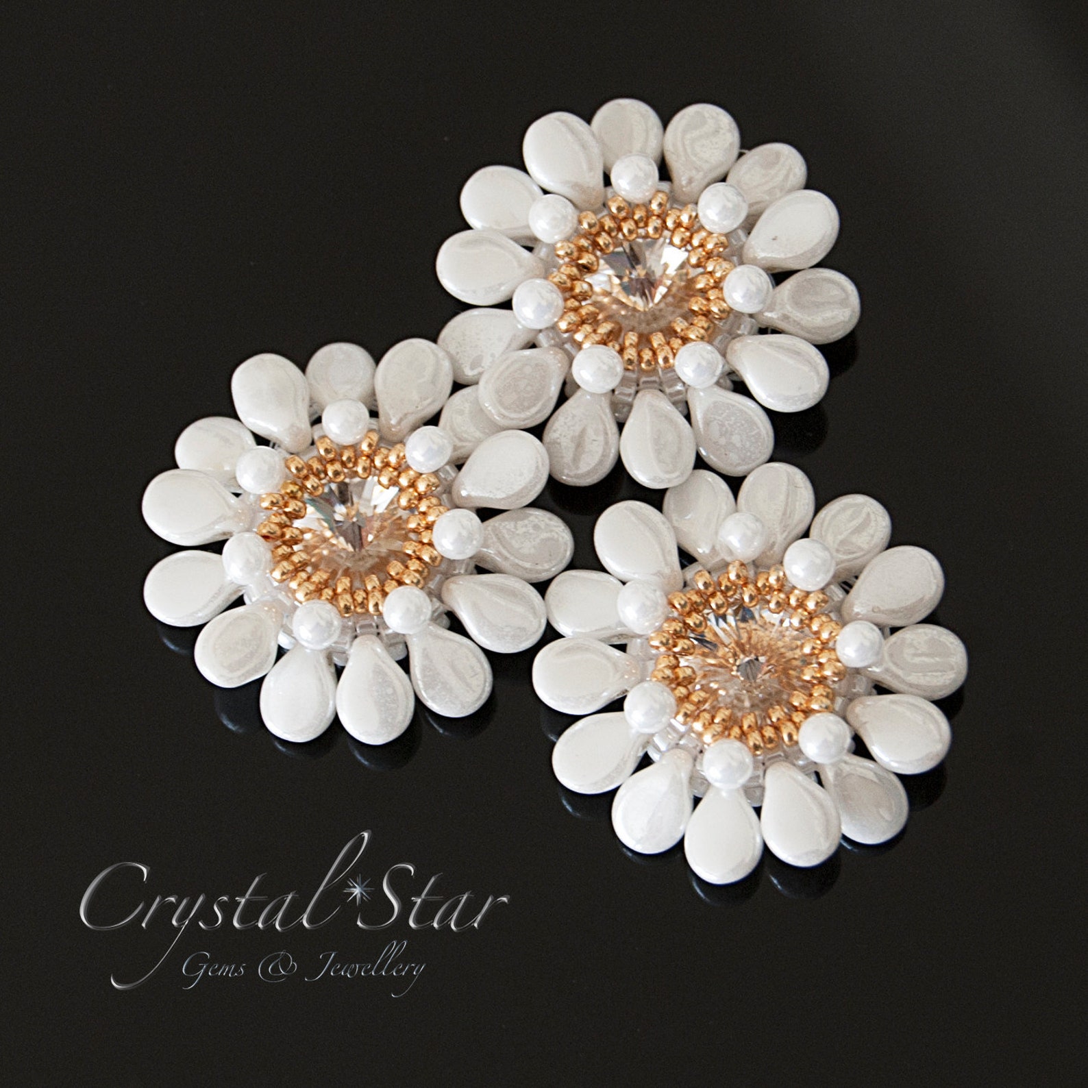 PDF Beading Tutorial Pattern Pippa Flower 10.5mm Swarovski - Etsy