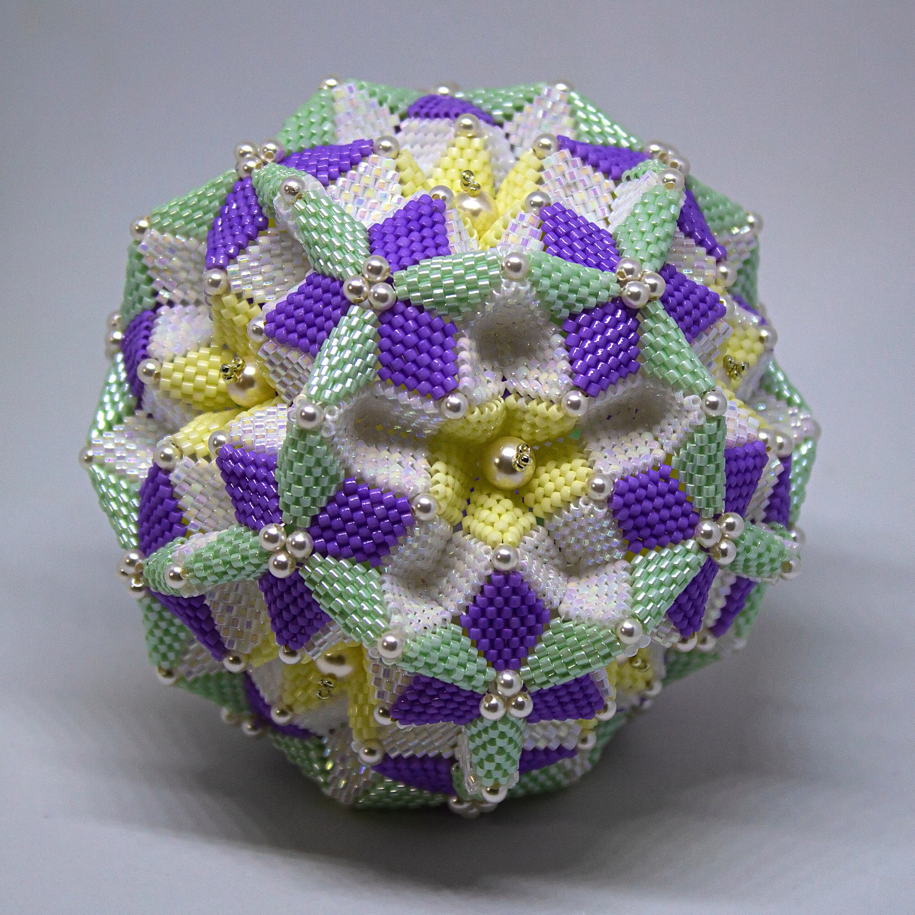Beading Pattern - Tutorial - Ornament - Spring Dodecahedron - Peyote ...