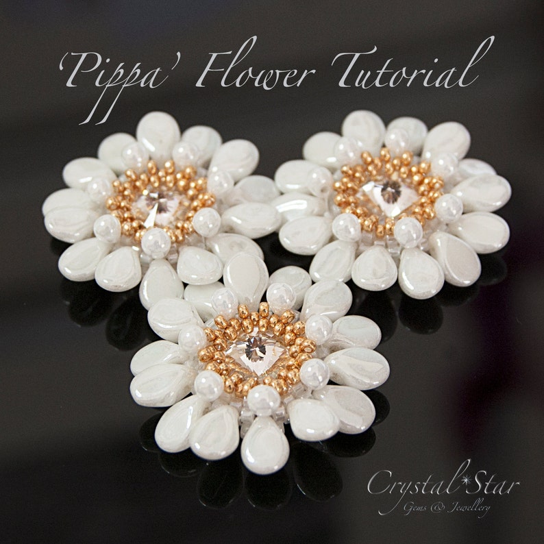 PDF Beading Tutorial Pattern Pippa Flower 10.5mm Swarovski - Etsy