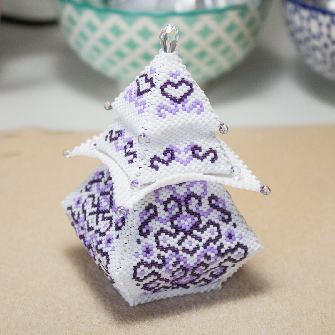 Beading Pattern - Tutorial - Ornament - the Ribbon Trinket Box - PDF ...