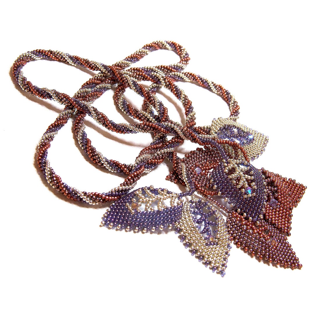 Beading Tutorial - Pattern - Russian Leaf - Lariat - Necklace - Spiral ...