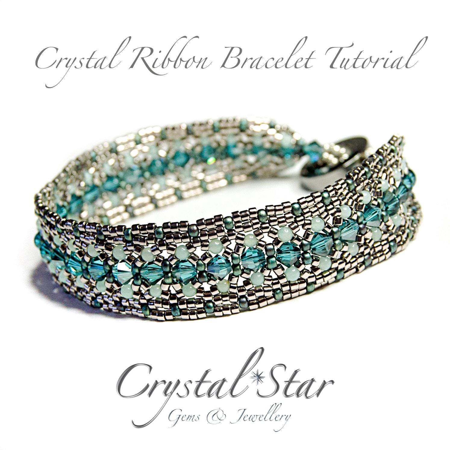 PDF beading tutorial pattern Crystal Ribbon Bracelet | Etsy