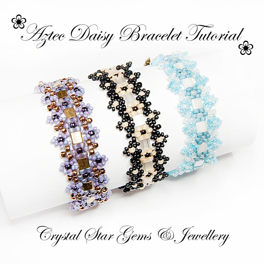 PDF Beading Tutorial Pattern Aztec Daisy Bracelet - Etsy