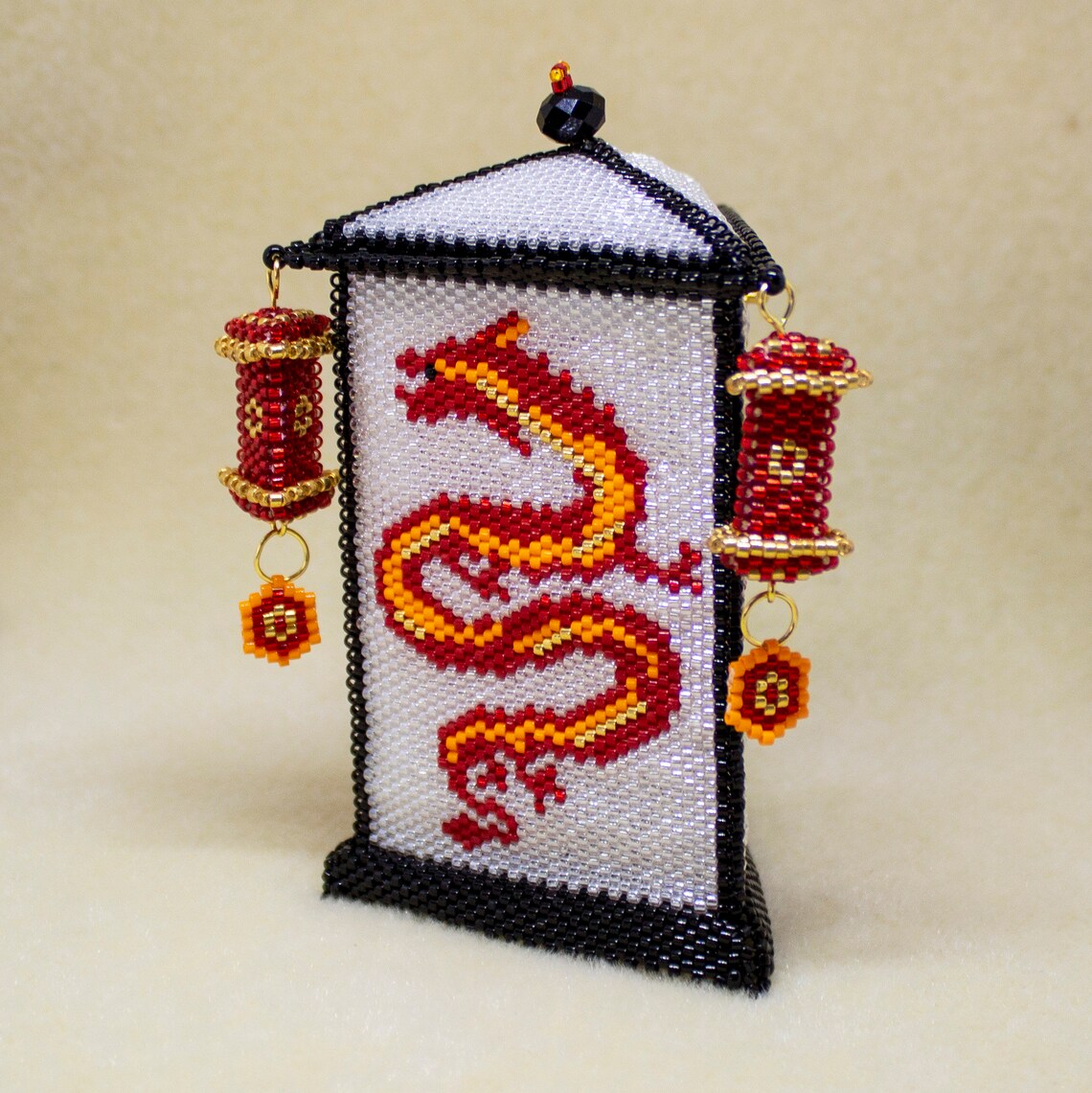 Beading Pattern - Tutorial - Ornament - Dragon Trinket Box - Tea Light ...