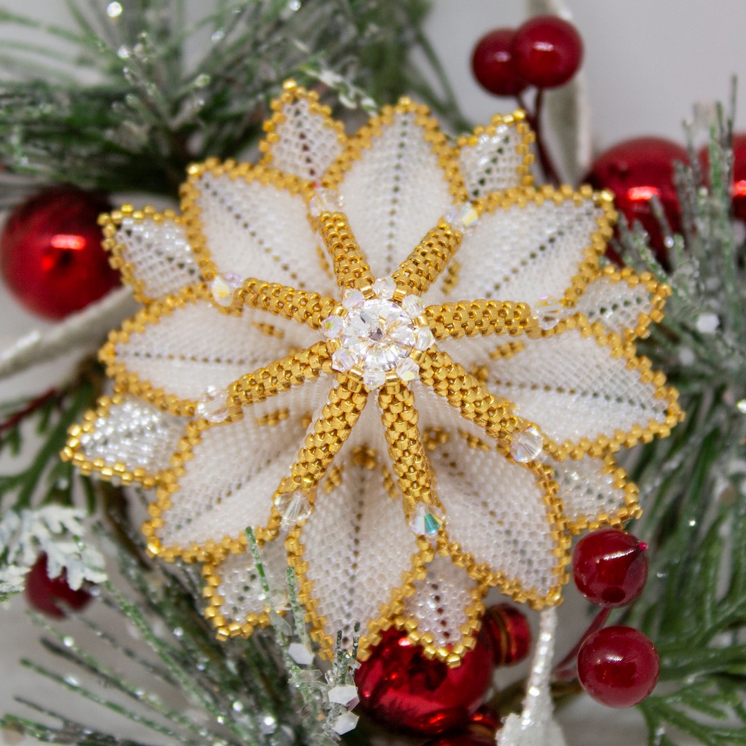 Beading Pattern - Sunburst Ornament – 3D Christmas Decoration (PDF ...