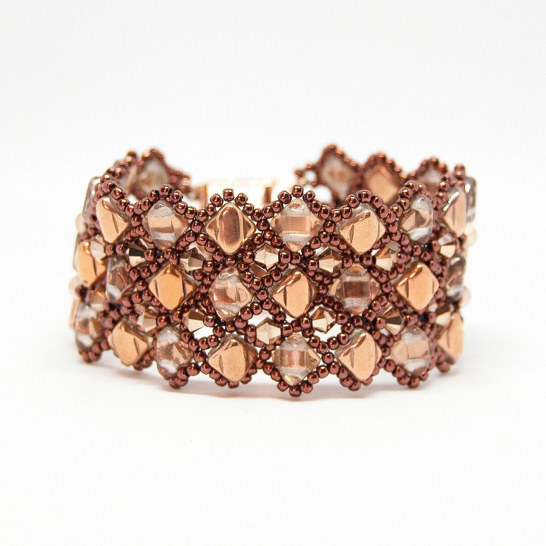 PDF Beading Tutorial - Diamond Cuff Bracelet - Etsy