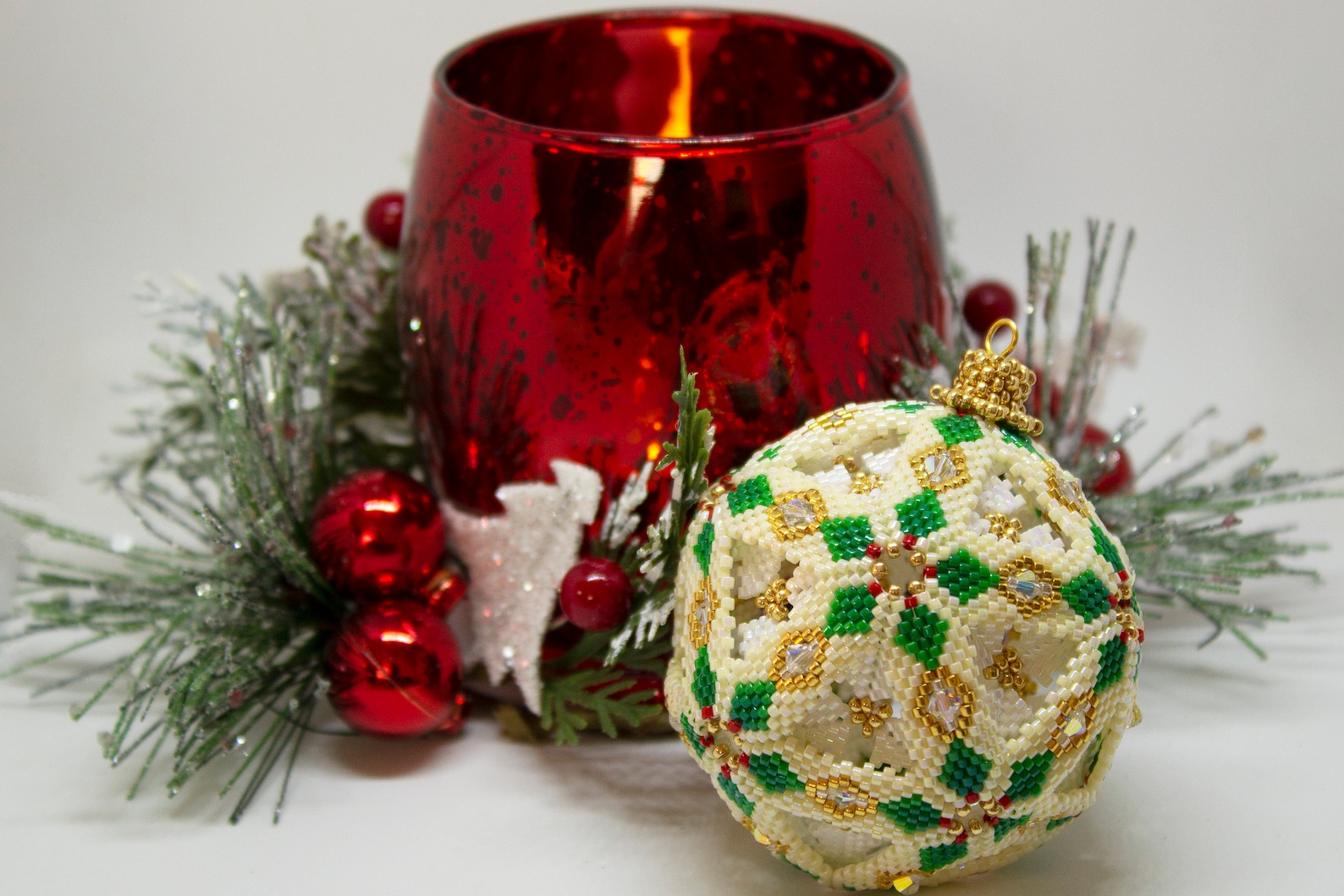 Beading Pattern - Diamond Snow Globe Bauble – Peyote Stitch (PDF ...