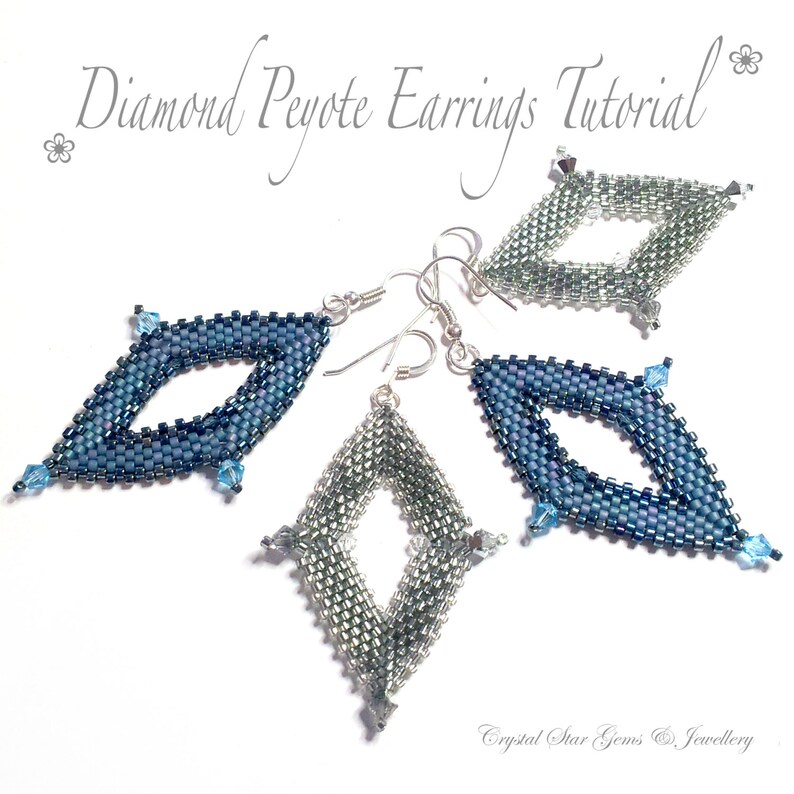 PDF Beading Tutorial Pattern Diamond Peyote Earrings - Etsy
