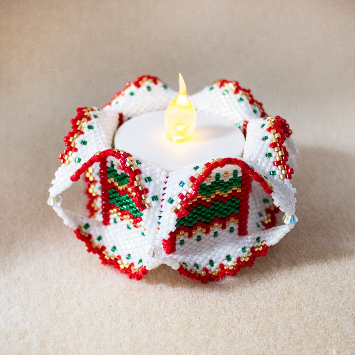 Beading Pattern - Winged Tea Light Holder - Christmas Cracker Pattern ...