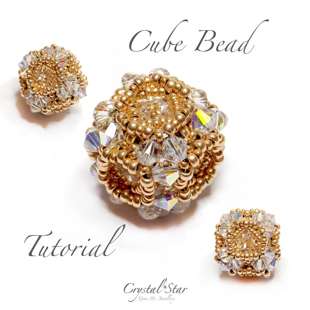 Beading Pattern Cube Beaded Bead Tutorial PDF - Etsy