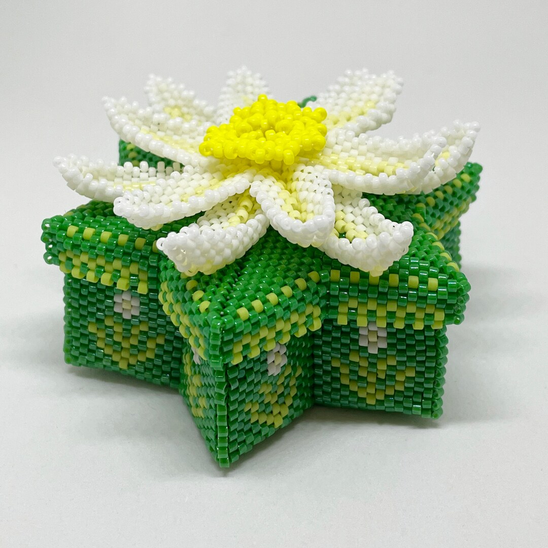 Beading Pattern - Tutorial - Ornament - the Daffodil Trinket Box - PDF ...