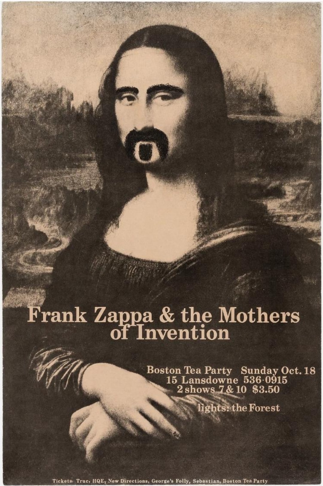 Frank Zappa & the Mothers of Invention 1970 Boston Tea Party Poster DIN ...