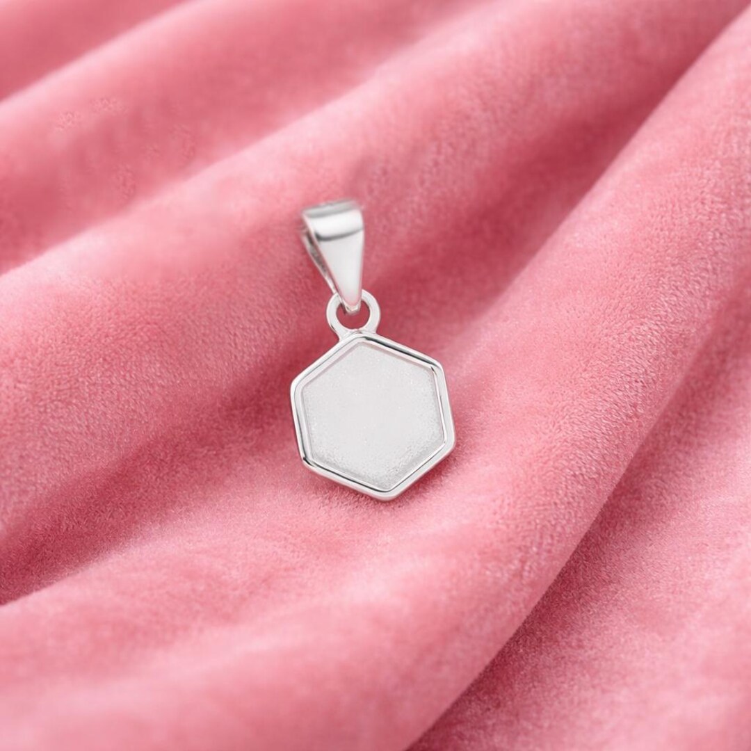 4mm-20mm Simple Hexagon Bezel Settings for CZ Stone Pendant, Solid 925 ...