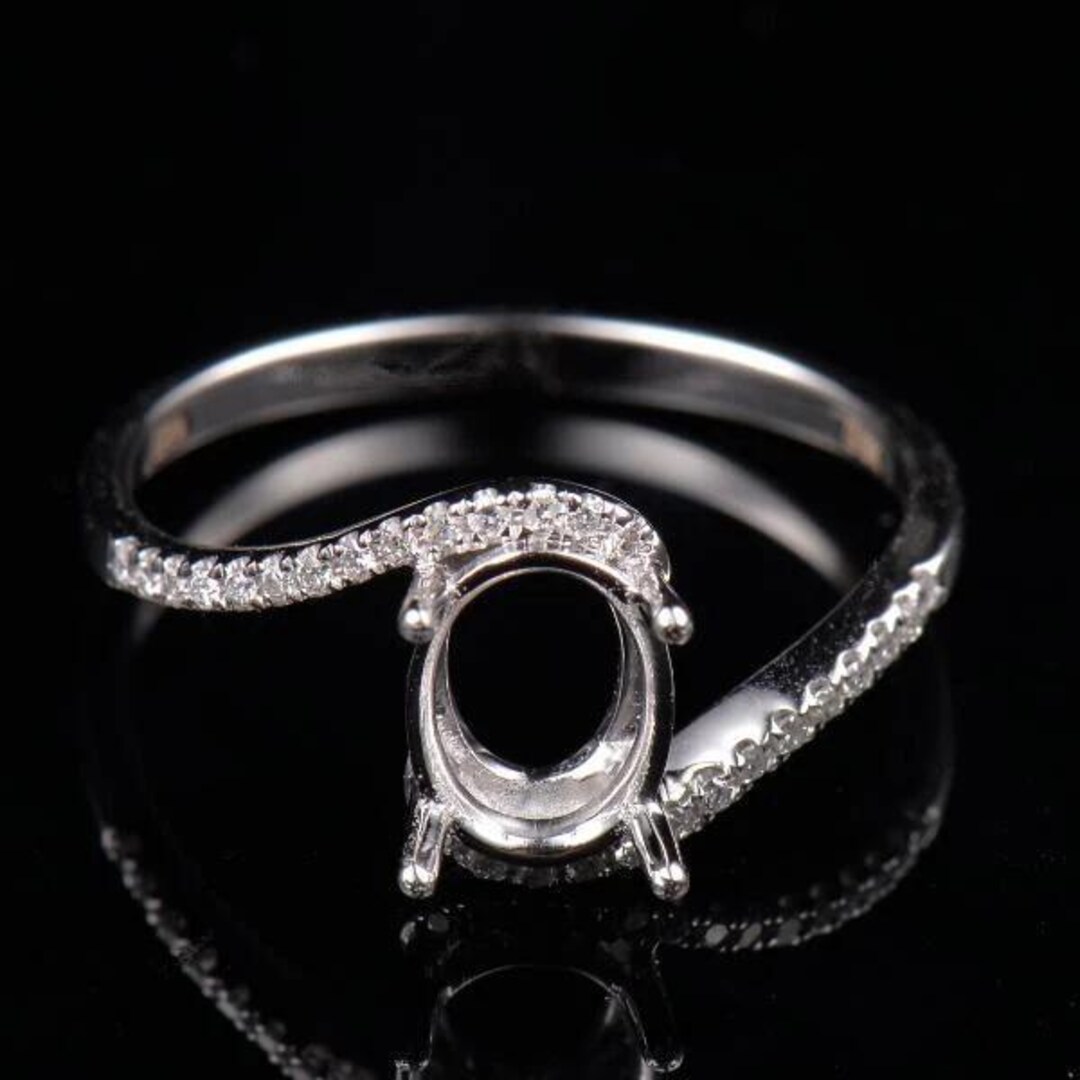 Sterling Silver Solitaire Ring Setting: 8x6mm Oval Semi Mount DIY - Etsy