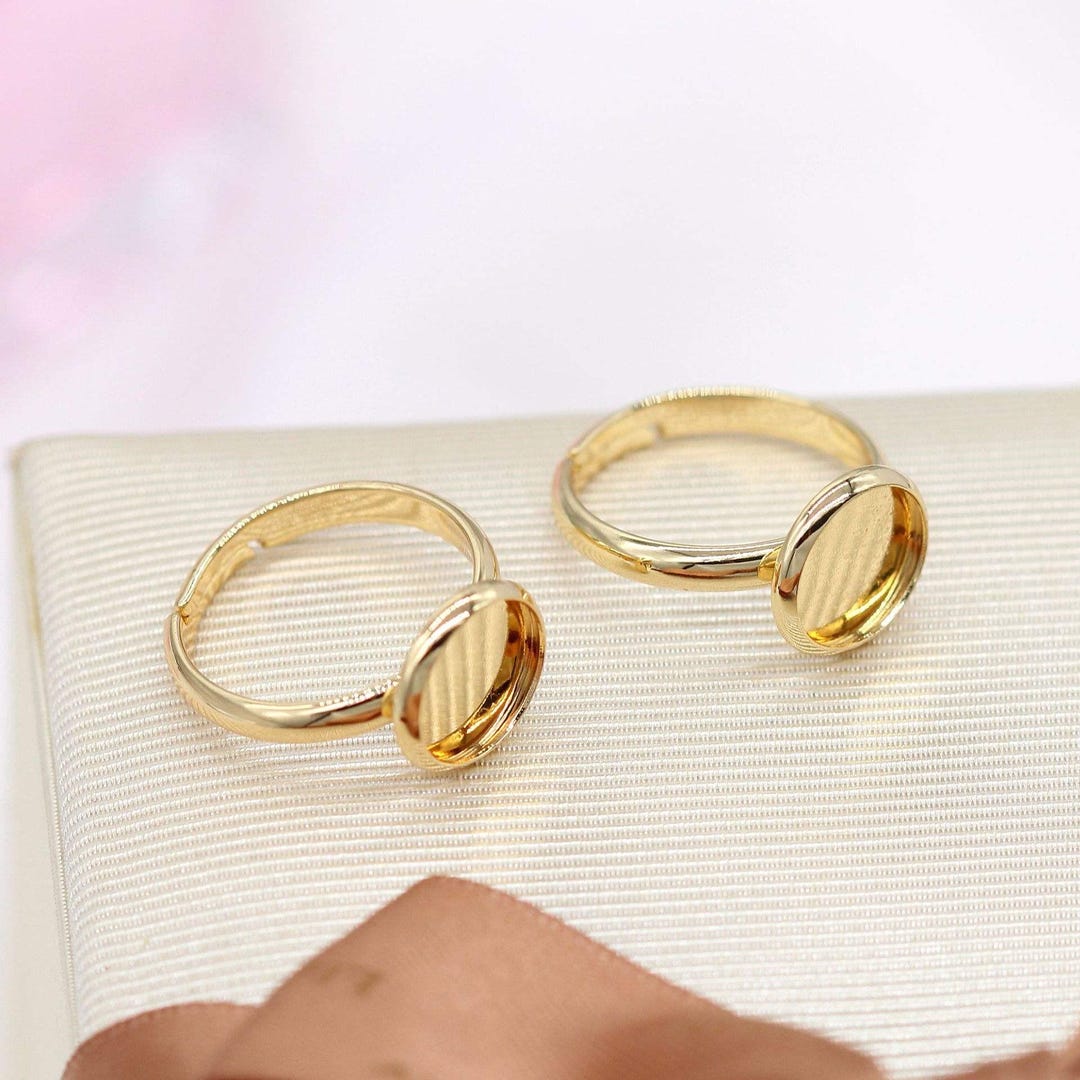 10mm Round Bezel Settings for Breast Milk Resin Solid Back Rose Gold ...