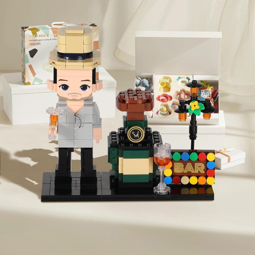 Personalized Photo Brick Figures – Whiskey Lover Brick Figure Fun ...