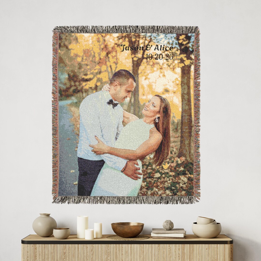 Customizable Blanket. Personalized Photo Woven Blanket. Custom Woven ...