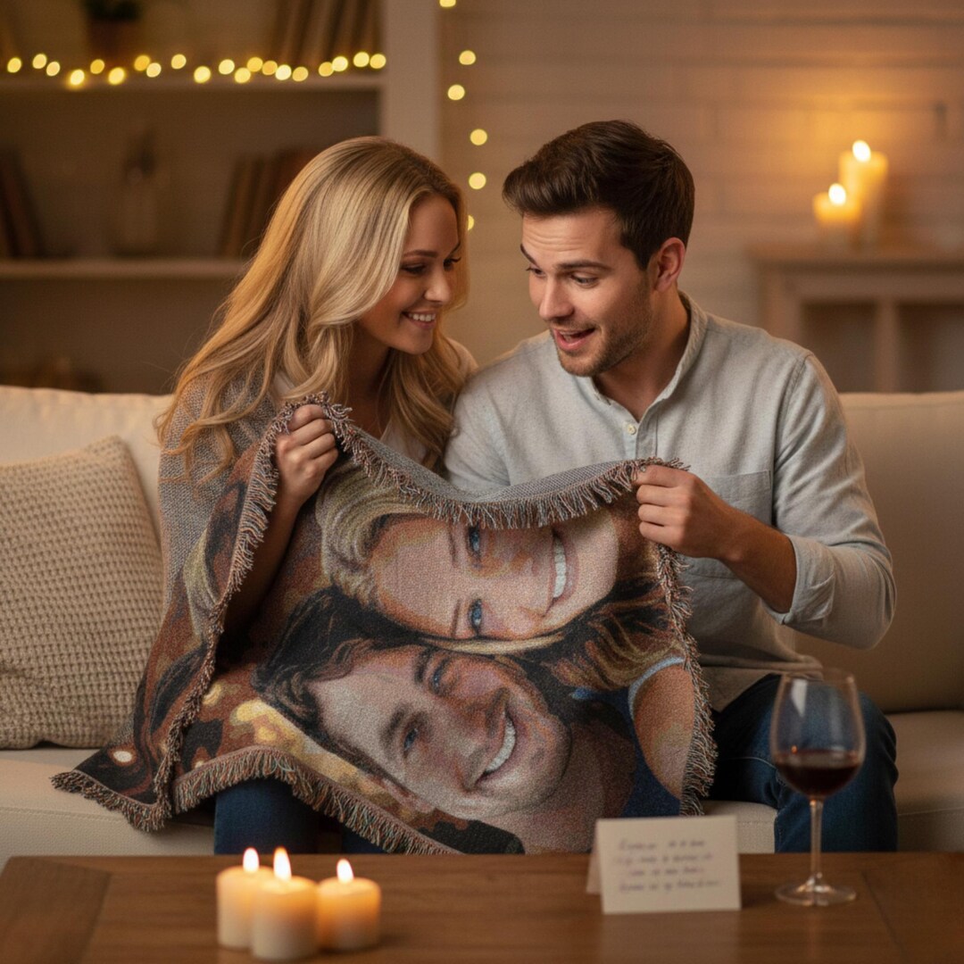 Soft Woven Blanket Personalized Photo Throw Custom Blanket With Picture ...