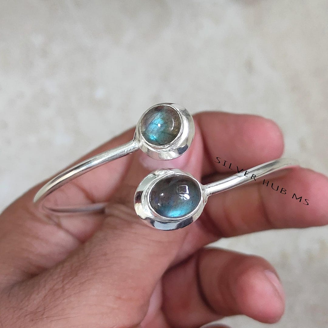 Natural Labradorite Bangle-designer Bracelet Bangle-925 Sterling Silver ...