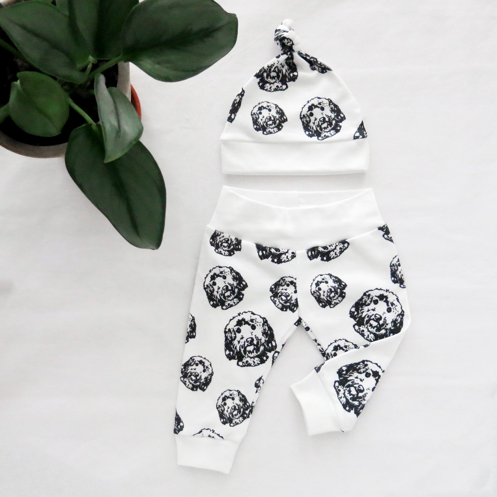Cockapoo Dog Print Baby Bottoms Made From Organic Cotton, Baby Leggings ...
