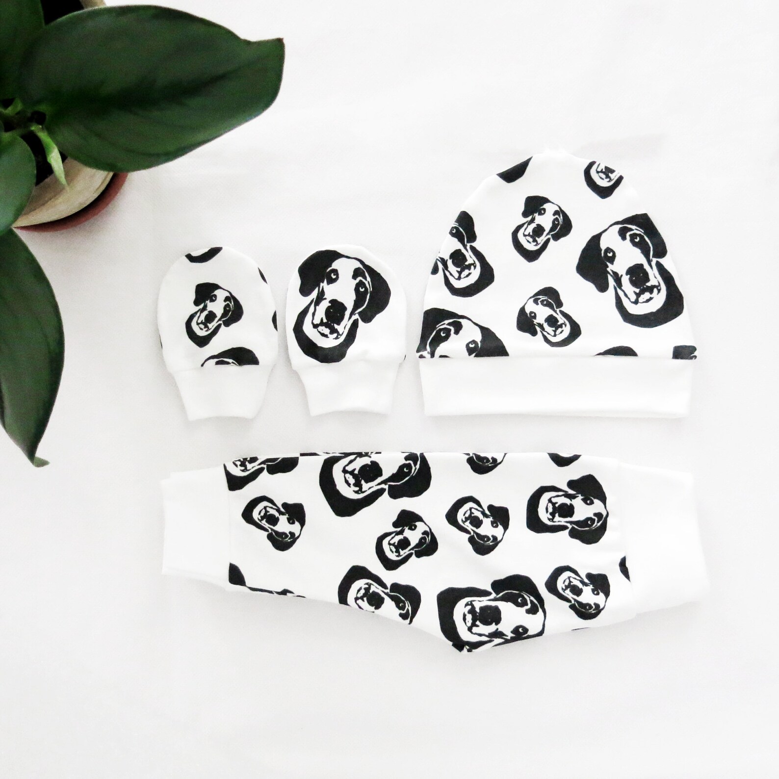 Great Dane Print Baby Hat Mittens Leggings Set Organic Cotton - Etsy