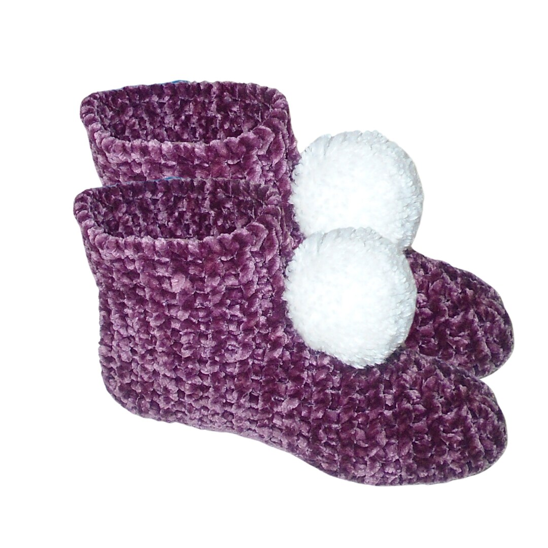 Indoor Crochet Ankle Bootie Slippers, Cozy Slippers for Mom, Stylish ...