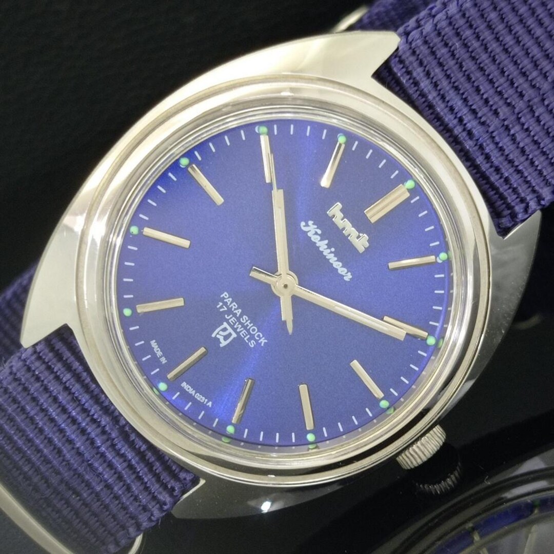 Vintage Hmt Kohinoor Hand-winding Indian Mens Blue Color Dial Wrist ...