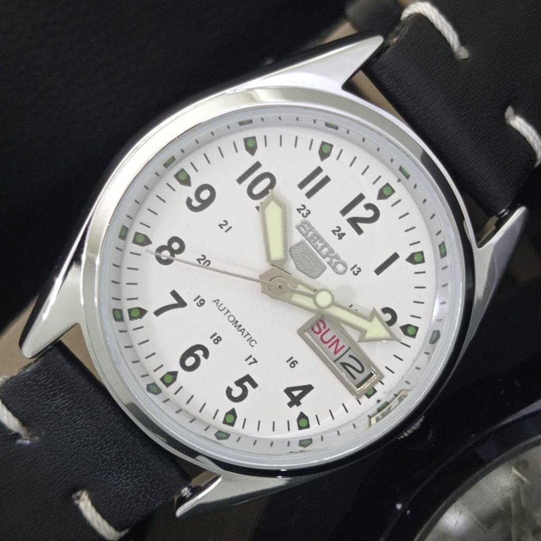 Vintage Refurbished Seiko 5 Automatic 6309a Japan Mens Day/date White ...