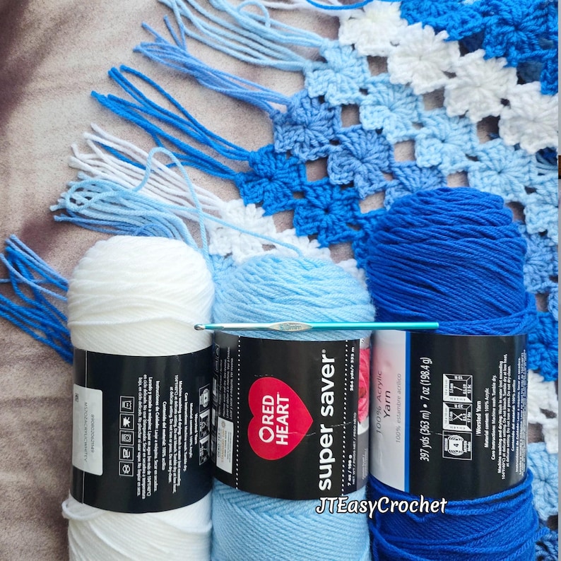 Crochet Pattern & Video, Periwinkle Crochet Blanket, Boho Crochet Home ...