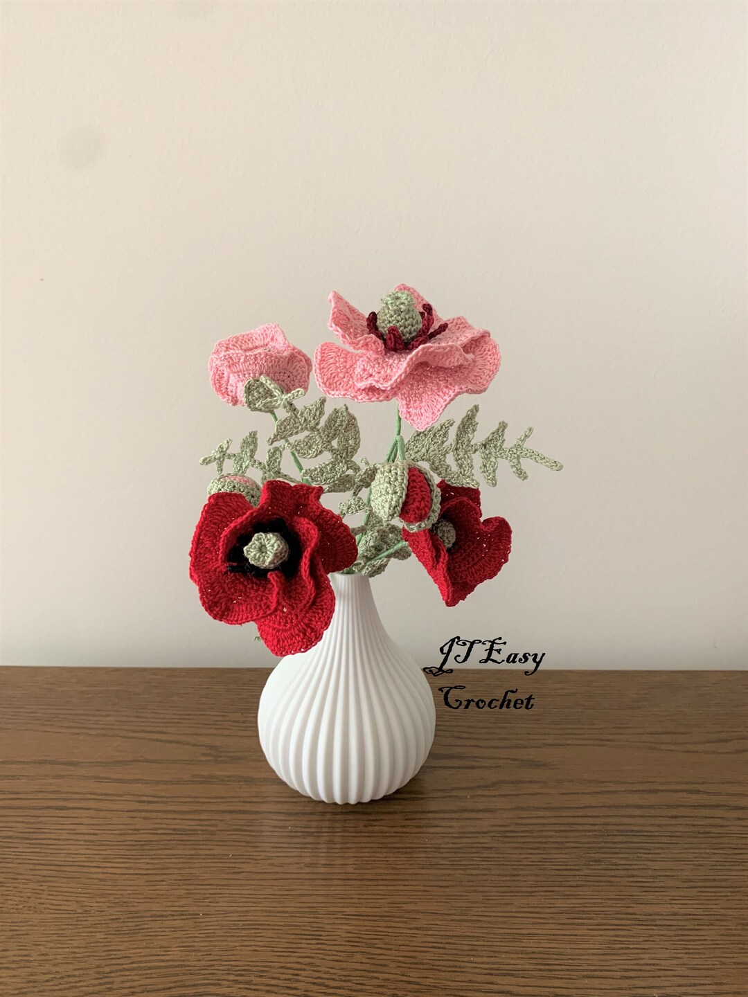 Poppy Crochet Pattern, Flower Crochet Pattern, Spring Flower Bouquet ...