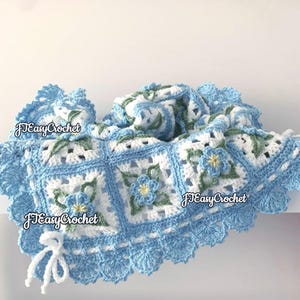 Forget Me Not Baby Blanket Pattern, Crochet Flower Blanket, Pdf Pattern ...