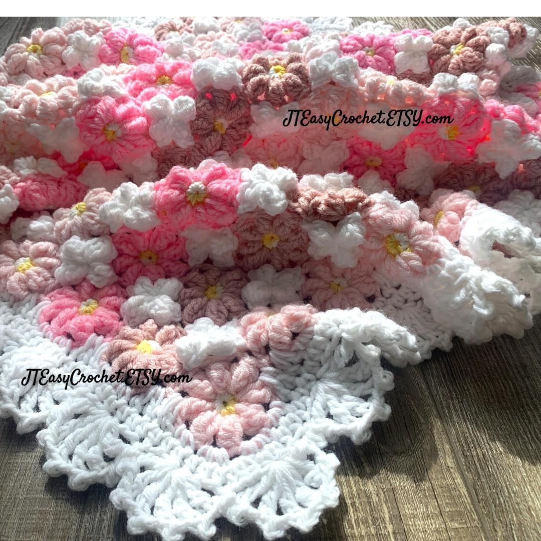 Flower Meadow Baby Blanket Pattern, Crochet Flower Blanket, Pdf Pattern ...