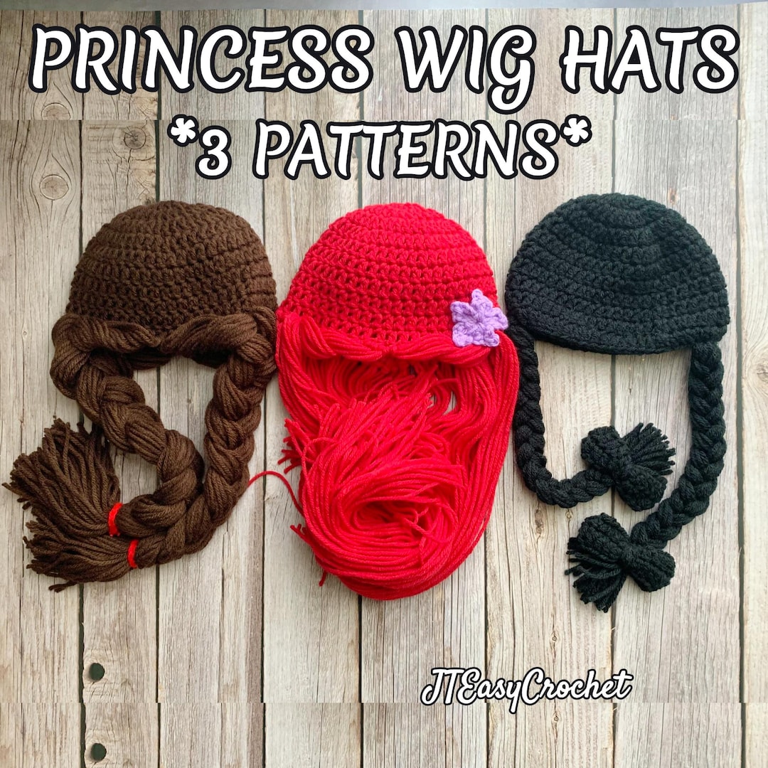 Crochet Wig Hat, Princess Wig Pattern PDF Instant Download, Wig With ...