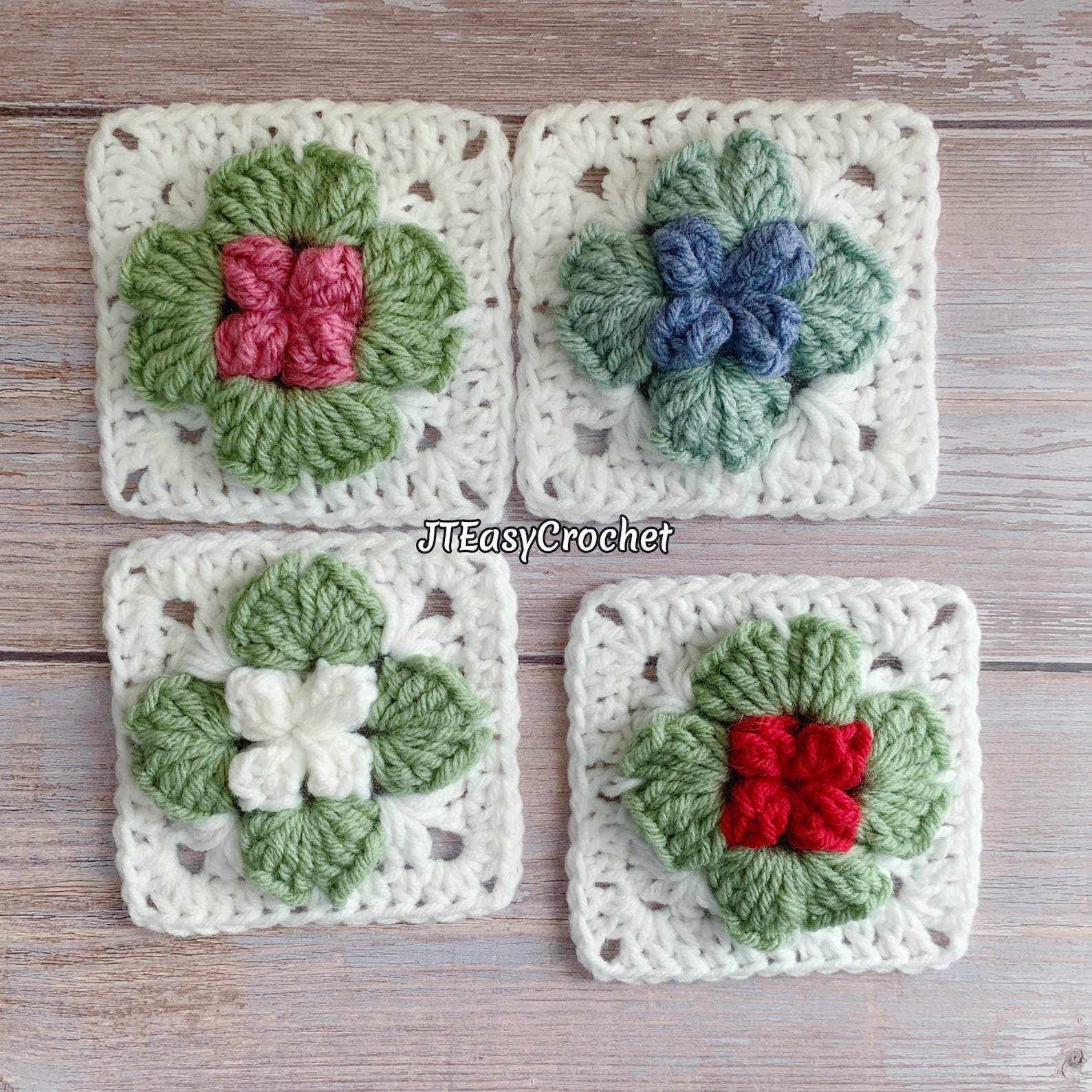 Easy Granny Square Crochet Pattern, Crochet Berry Blanket, 3D Summer ...