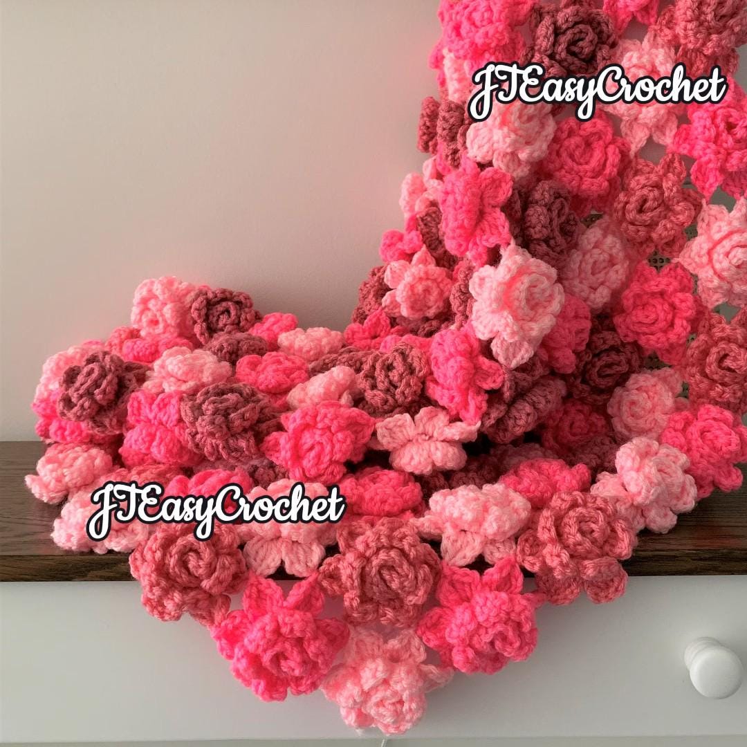 Rose Baby Blanket Pattern, Crochet Flower Blanket, Pdf Pattern, Floral ...