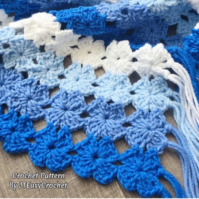 Crochet Pattern & Video, Periwinkle Crochet Blanket, Boho Crochet Home ...