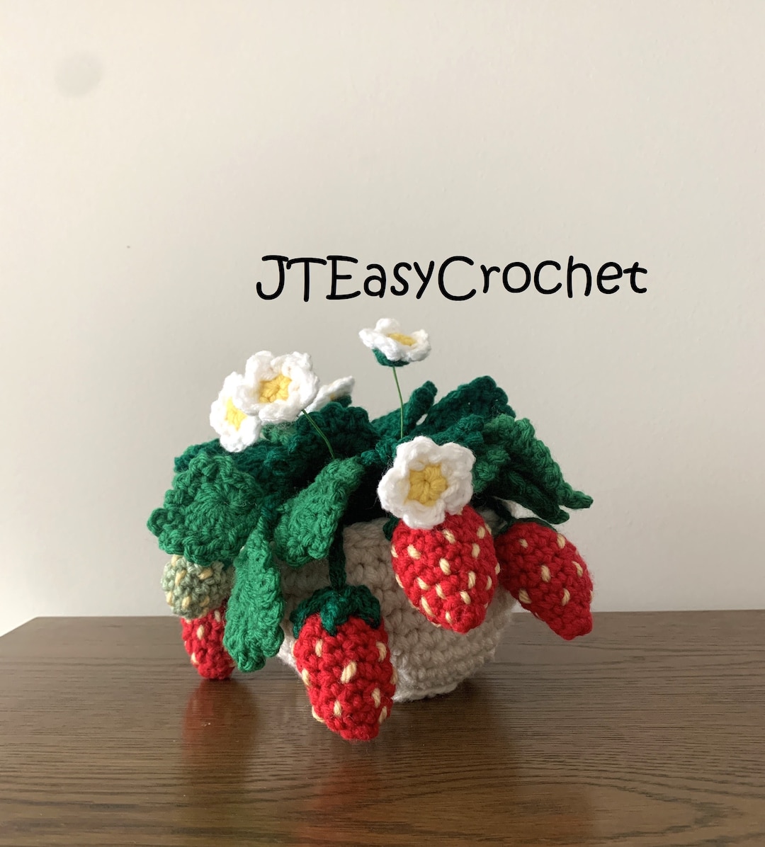 Crochet Pot of Strawberries Pattern, Crochet Berry Pattern, Crochet ...