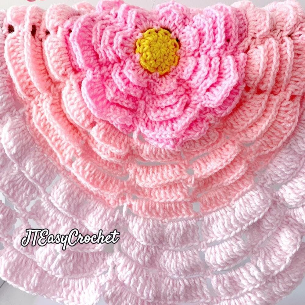Lotus Flower Baby Blanket Crochet Pattern PDF Instant Download, Round ...