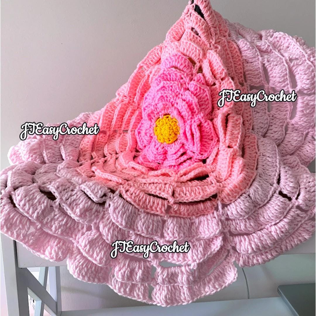 Lotus 7 Petals Baby Blanket Pattern, Crochet Flower Blanket, Pdf ...
