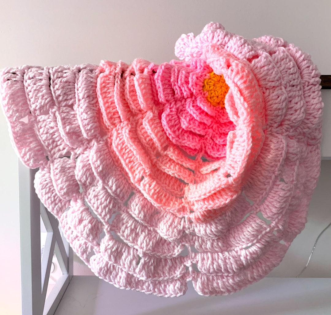Lotus 7 Petals Baby Blanket Pattern, Crochet Flower Blanket, Pdf ...