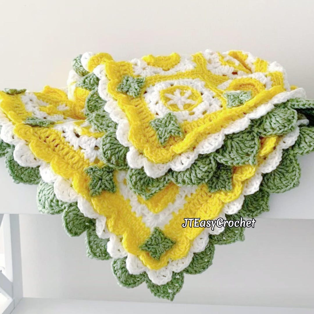 Lemon Granny Square Afghan Pattern, Fruit Salad Baby Blanket, PDF ...