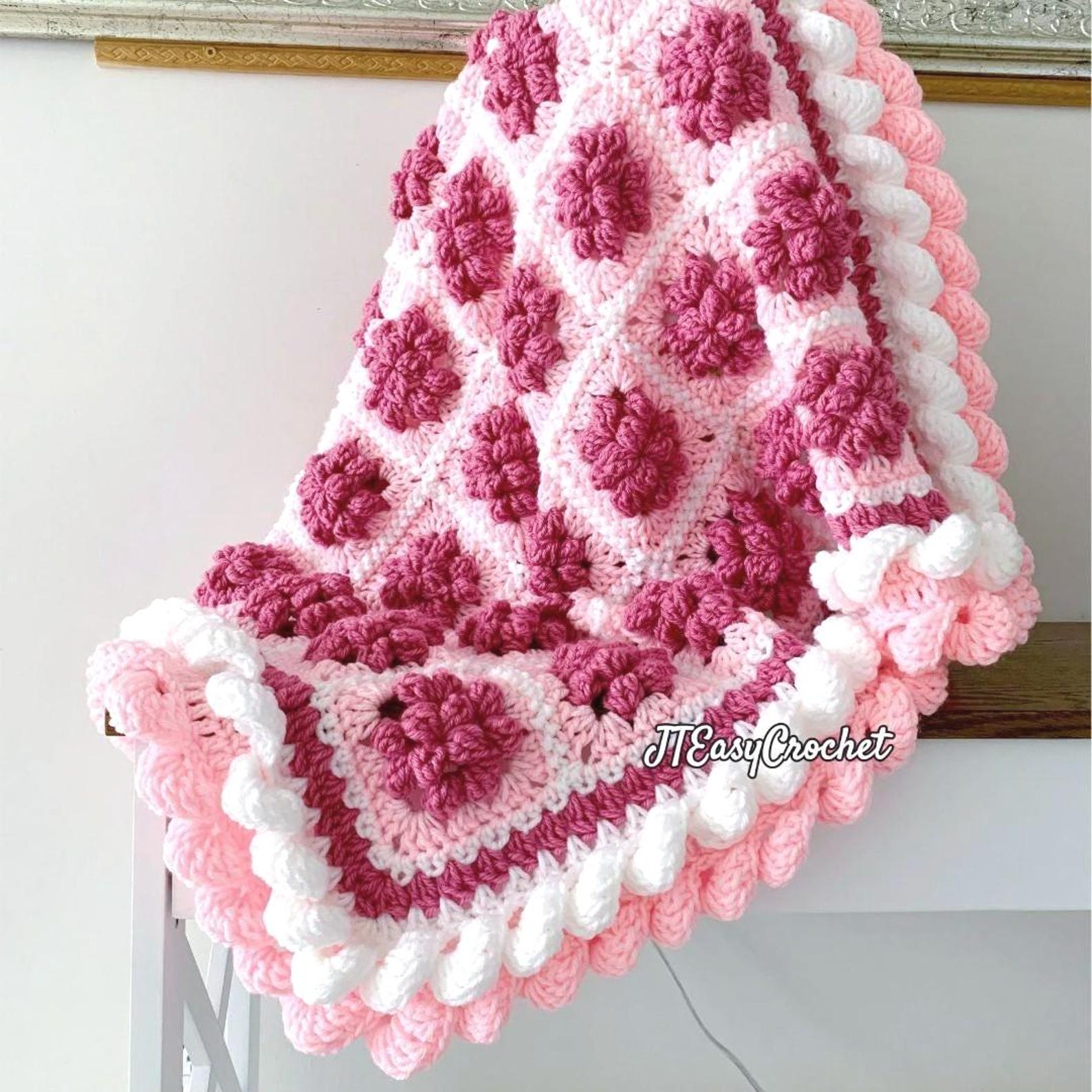 Raspberry Fruit Granny Squares Baby Blanket Crochet Pattern PDF Instant ...