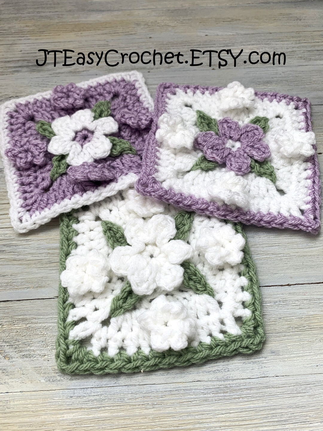 Five Flowers Granny Square, Daisy, Summer Afghan Block, Baby Blanket ...