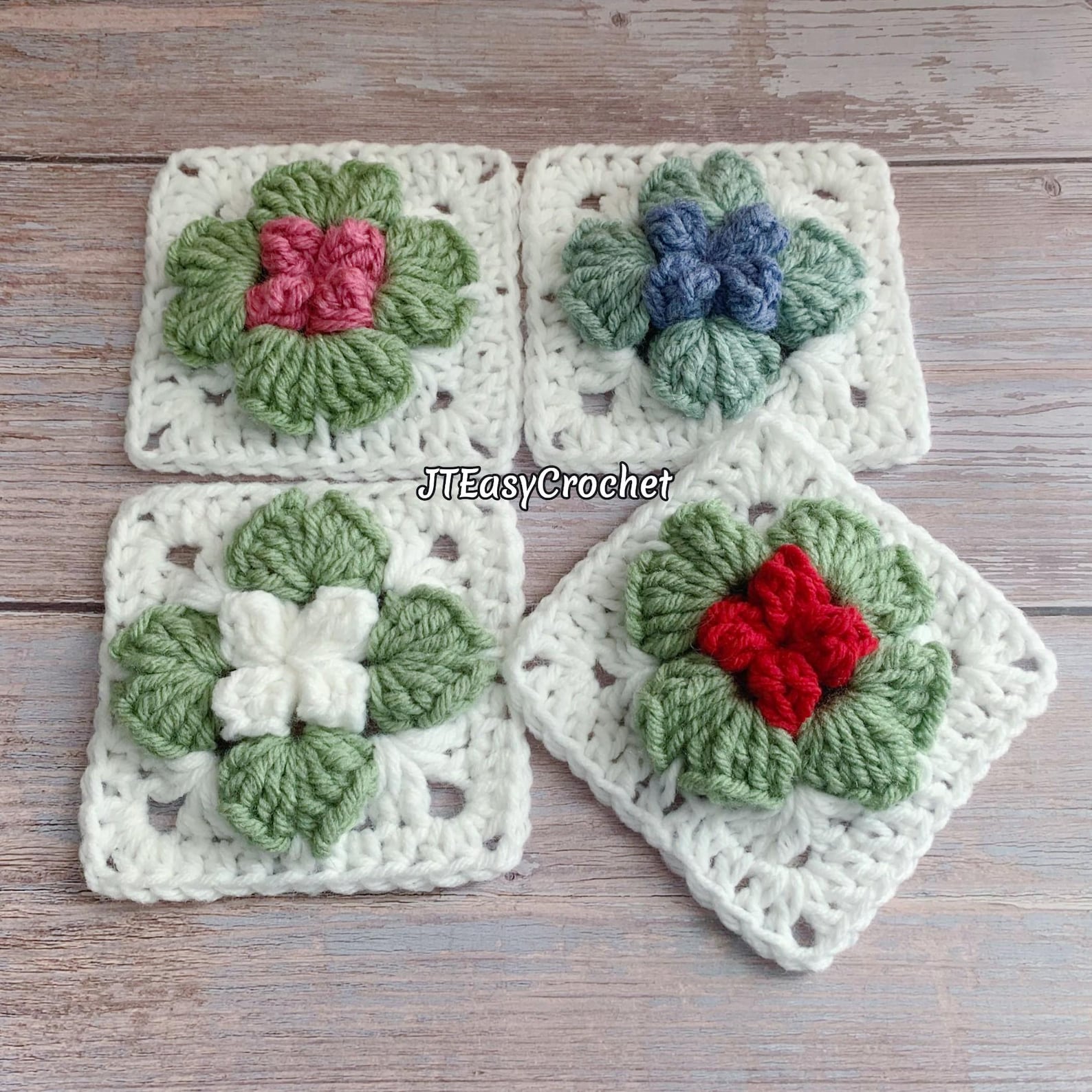 Easy Granny Square Crochet Pattern, Crochet Berry Blanket, 3D Summer ...
