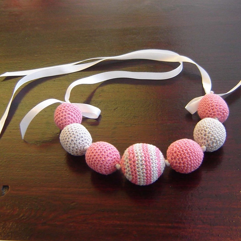 Crochet Beaded Necklace - Etsy