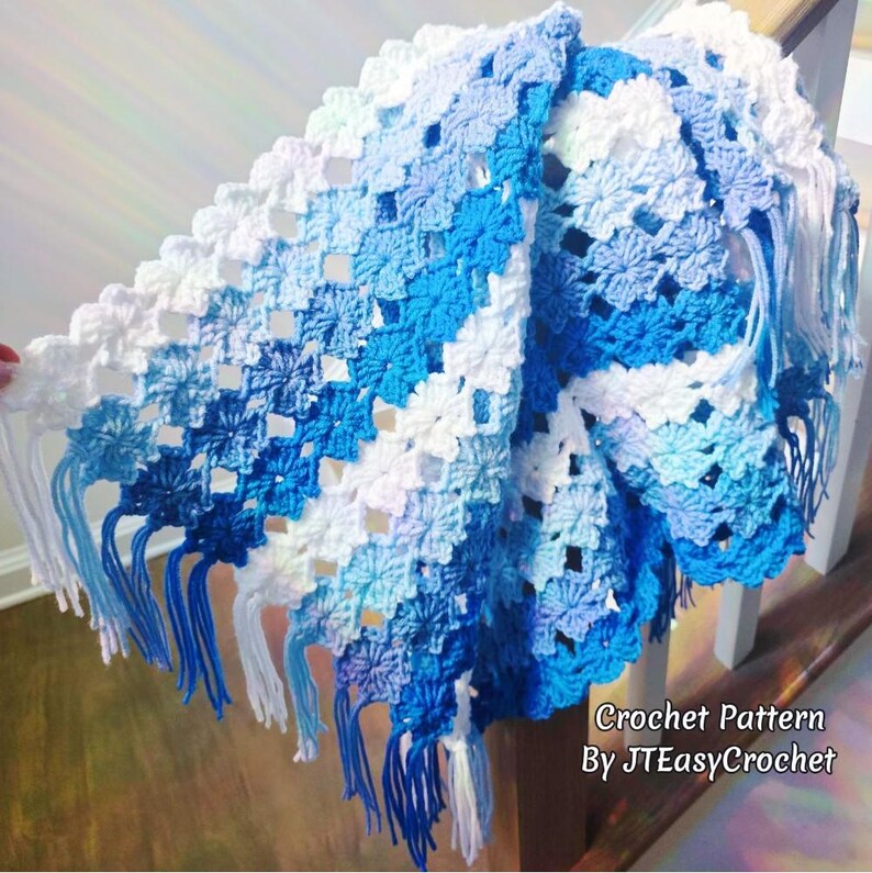 Crochet Pattern & Video, Periwinkle Crochet Blanket, Boho Crochet Home ...