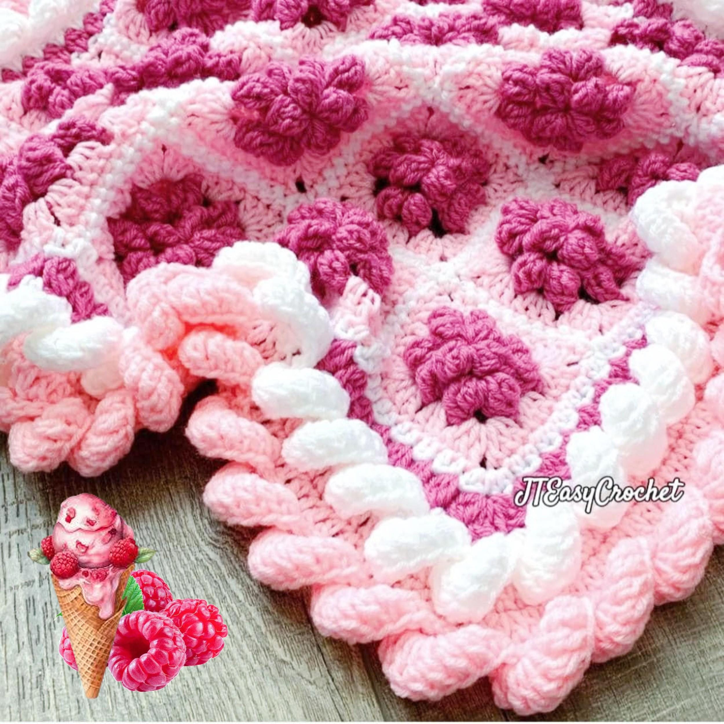 Raspberry Fruit Granny Squares Baby Blanket Crochet Pattern PDF Instant ...